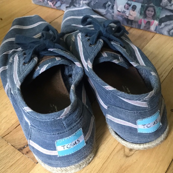 Toms | Shoes | Navy And Pink Striped Toms | Poshmark